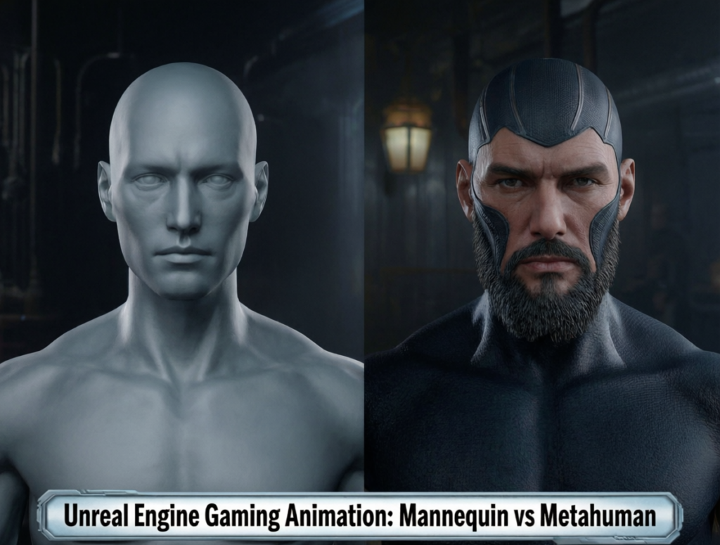 Unreal Engine Gaming Animation: Mannequin vs Metahuman